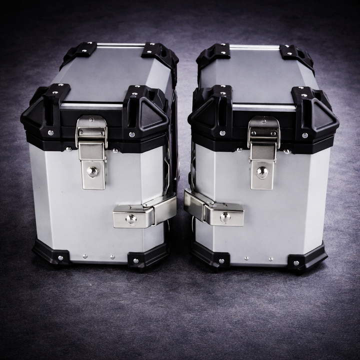 Aluminium Panniers Silver | Heavy Duty Touring Side Boxes | SKD BIKE ...